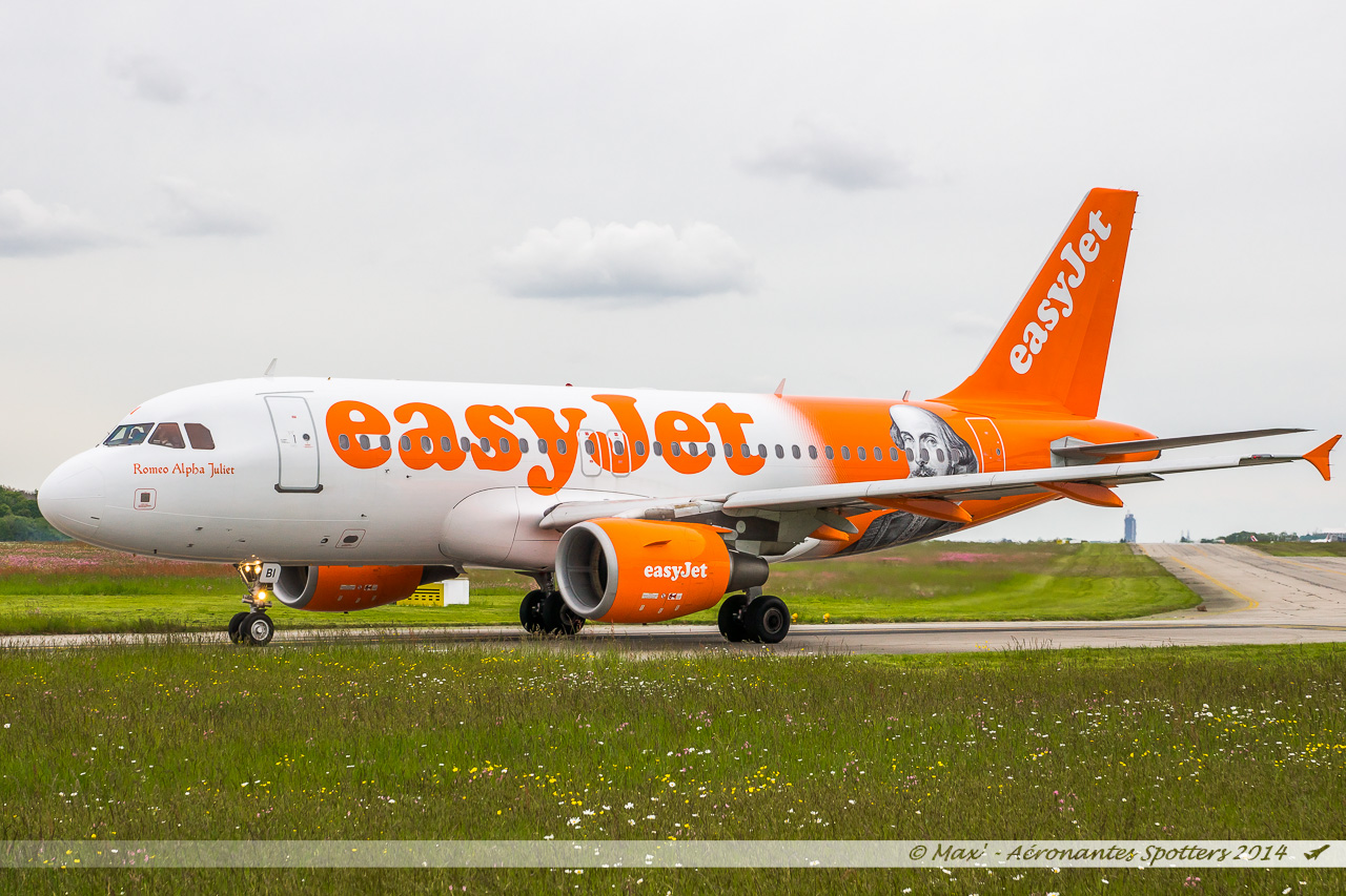 Spotting du 24/04/2014 : A319 G-EZBI Easyjet "Shakespeare"