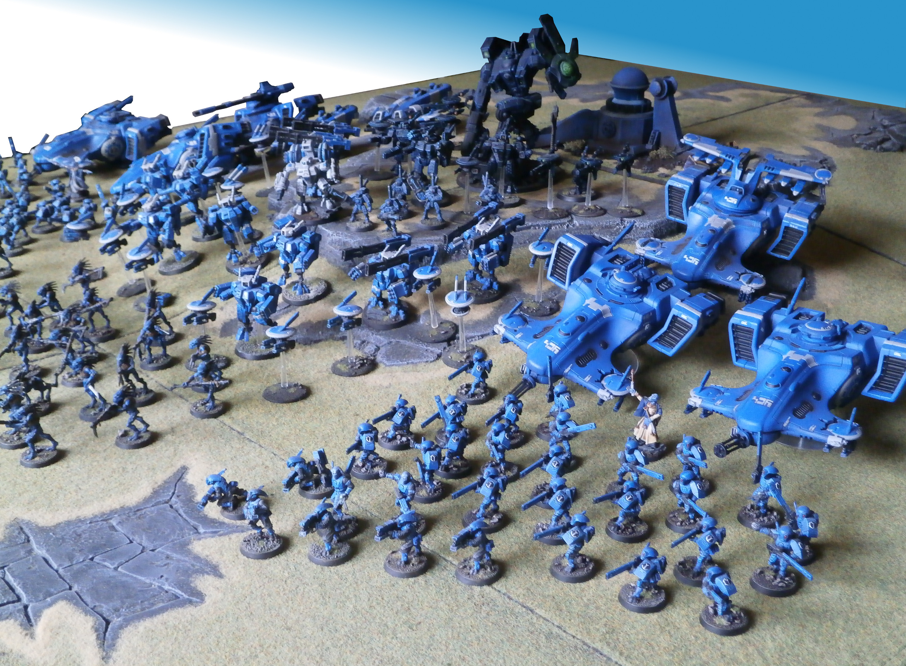 Hard-Edge Painting: Army showcase: Tau in Blue