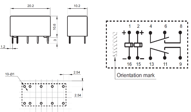 994-12# bistable relay 2 rt 2a reel 12v 1 to 10pcs - 12v relay hfd2/012 ...